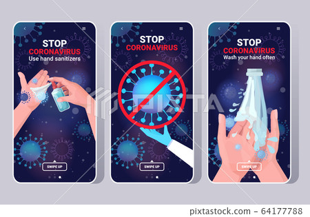 set basic protective measures against... - Stock Illustration [64177788 ...
