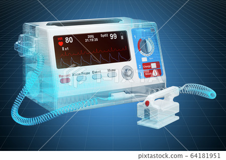 Visualization 3d cad model of defibrillator - Stock Illustration ...