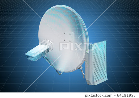 model of communication satellite dish - Stock Illustration [64181953 ...