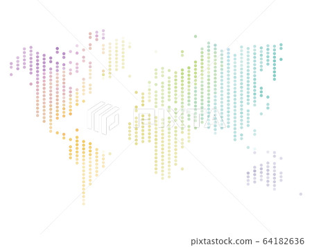 Dotted map of World. Colorful halftone design.... - Stock Illustration ...
