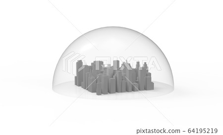 City blockade Dome city image CG 16:9 - Stock Illustration [64195219 ...