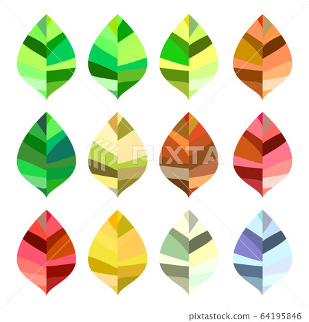 Colorful leaf set - Stock Illustration [64195846] - PIXTA