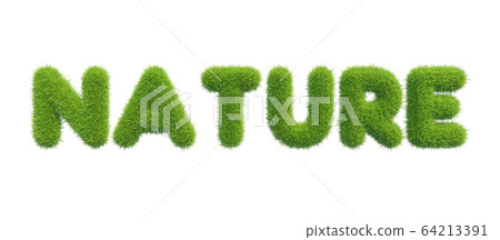 Nature lettering made from fresh green grass.... - Stock Illustration ...