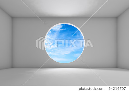 Round window, front view. Background, 3 d - Stock Illustration ...