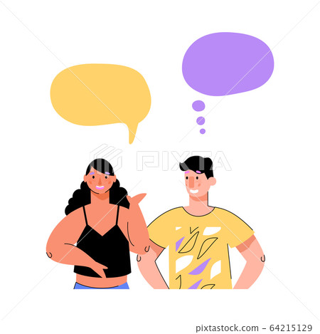 Talking people with dialog speech bubbles,... - Stock Illustration ...