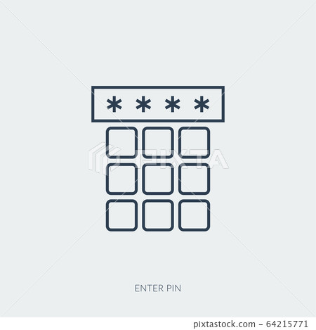 Vector outline icon of secure pin enter - Stock Illustration [64215771 ...