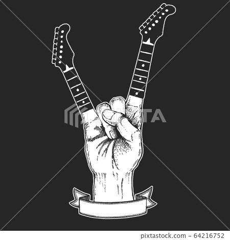 Rock heavy metal, hard rock music hand symbol.... - Stock Illustration ...