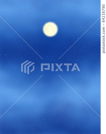 Starry sky with full moon, portrait - Stock Illustration [64216790] - PIXTA