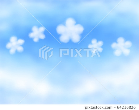 Flower-shaped clouds floating in the sky - Stock Illustration [64216826 ...
