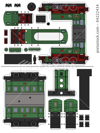 Papercraft Train Templates Paper Model Train Stock Illustrations