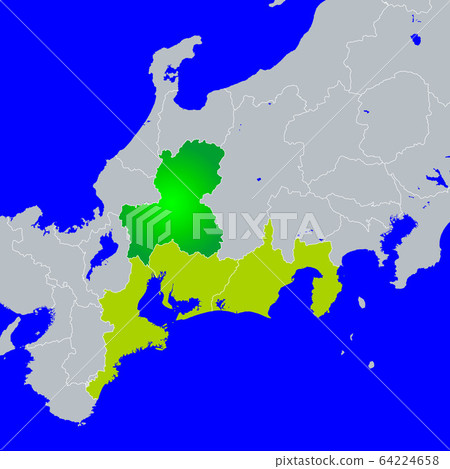 Gifu Prefecture Map and Tokai Region - Stock Illustration [64224658 ...