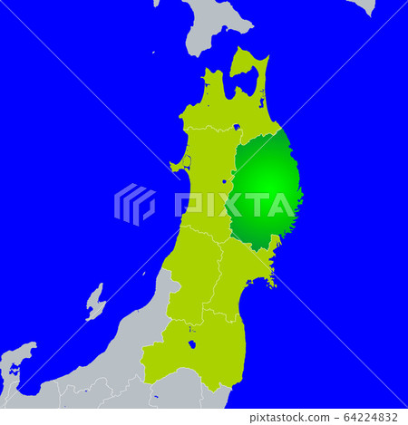 Iwate Prefecture Map and Tohoku Region - Stock Illustration [64224832 ...