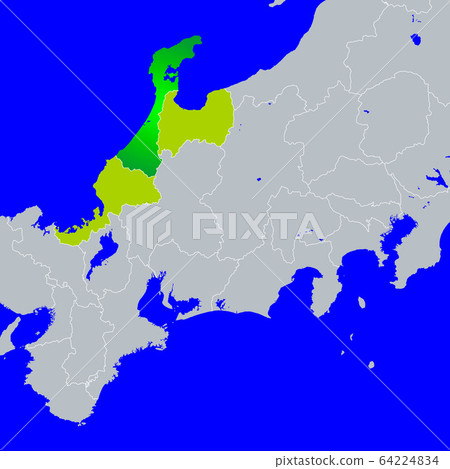Ishikawa Prefecture Map and Hokuriku Region - Stock Illustration ...