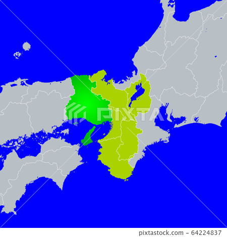 Hyogo Prefecture Map and Kansai Region - Stock Illustration [64224837 ...