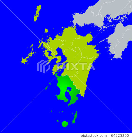 Kagoshima prefecture map and Kyushu district - Stock Illustration ...