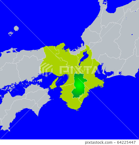 Nara Prefecture Map and Kinki Region - Stock Illustration [64225447 ...