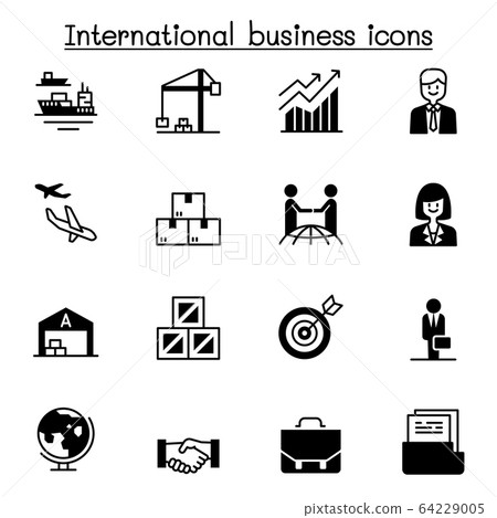 International business icon set vector-插圖素材 [64229005] - PIXTA圖庫