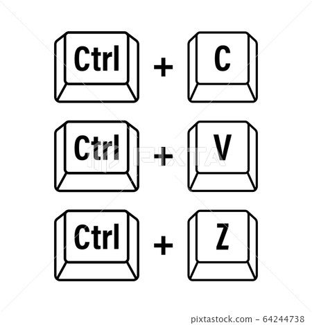 Ctrl C, Ctrl V and Ctrl Z computer keyboard - Stock Illustration ...