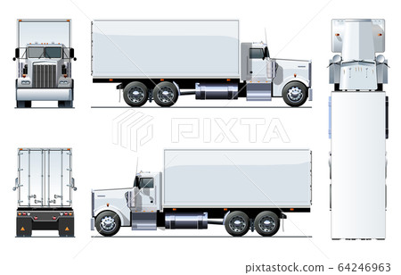 Vector truck template isolated on white - Stock Illustration [64246963 ...