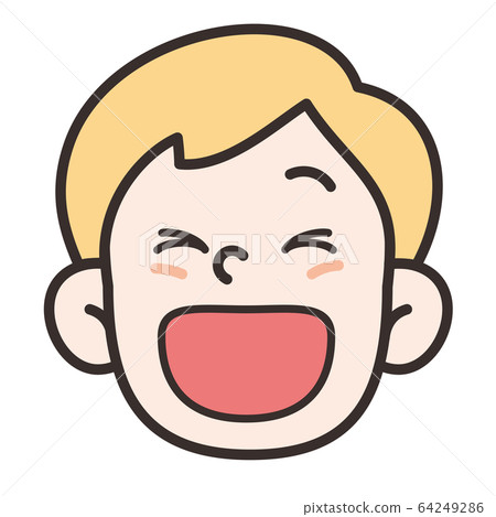 Boy 2 front face laugh - Stock Illustration [64249286] - PIXTA