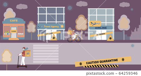 Coronavirus, covid-19 quarantine city concept. - Stock Illustration ...