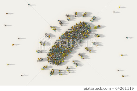 Large group of people forming bacteria or germ - Stock Illustration ...