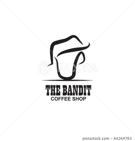 Bandit coffee logo design vector template - Stock Illustration ...