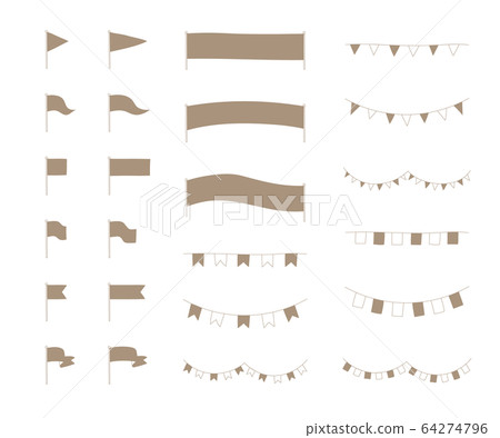 Flag hand-drawn style decoration / material /... - Stock Illustration ...