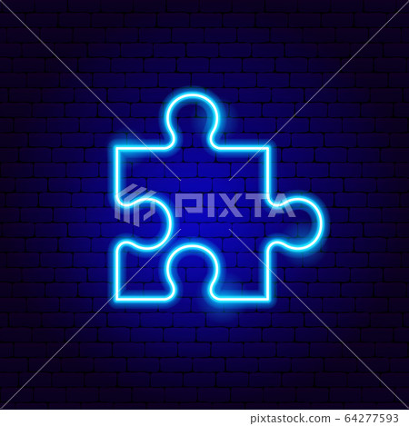 Puzzle Neon Sign - Stock Illustration [64277593] - PIXTA