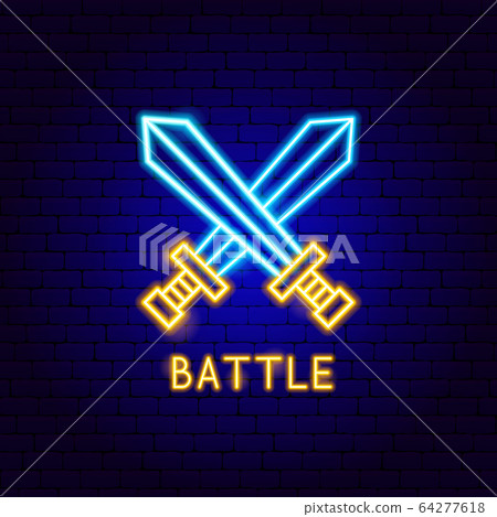 Battle Neon Label - Stock Illustration [64277618] - PIXTA