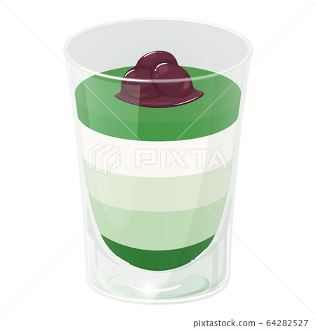 Illustration of a stylish pudding in a glass _... - Stock Illustration ...