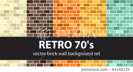 Brick pattern set "Retro 70's". Vector seamless - Stock Illustration ...