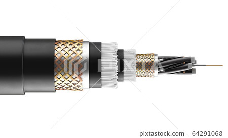 3d rendering, concept of fiber optic cable... - Stock Illustration ...
