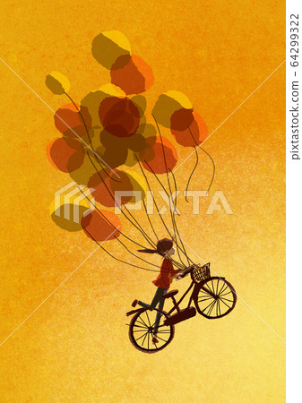 Flying bicycle - Stock Illustration [64299322] - PIXTA