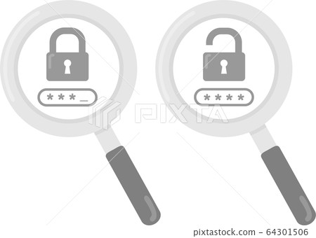 Key icon and magnifying glass - Stock Illustration [64301506] - PIXTA
