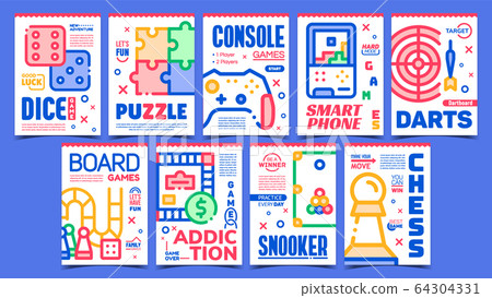 Games Creative Advertising Posters Set Vector - Stock Illustration ...