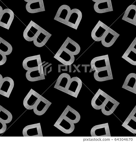 Seamless pattern with letters B on black - Stock Illustration [64304670 ...