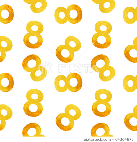 Watercolor pattern with numbers 8. - Stock Illustration [64304673] - PIXTA