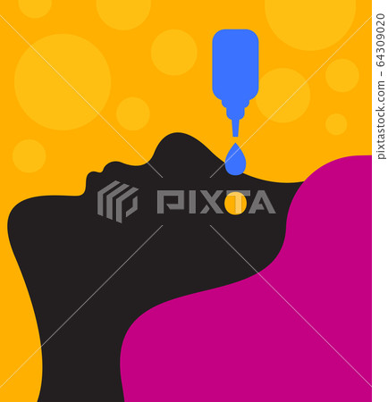 Instilling eye drops - Stock Illustration [64309020] - PIXTA