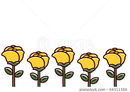 Yellow rose line material - Stock Illustration [64311389] - PIXTA