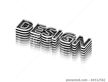 DESIGN 3D word in black and white stripes,... - Stock Illustration ...