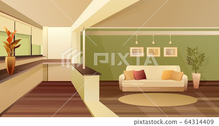 Hall balcony apartment interior vector - Stock Illustration [64314409 ...