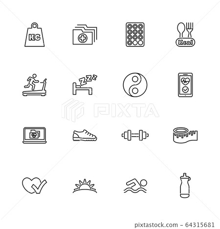 Healthy Living - Flat Vector Icons - Stock Illustration [64315681] - PIXTA