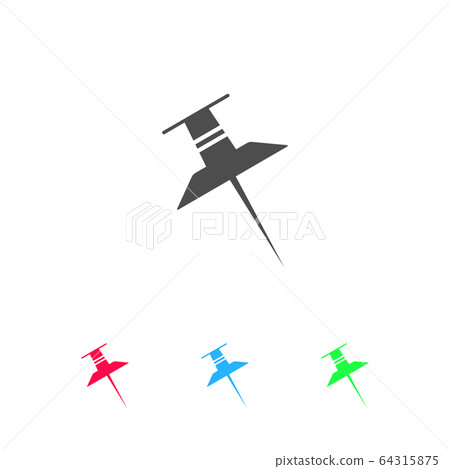 Pin icon flat. - Stock Illustration [64315875] - PIXTA