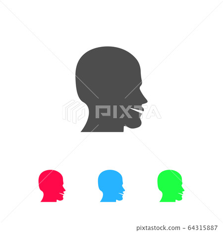 Man's face shape icon flat. - Stock Illustration [64315887] - PIXTA