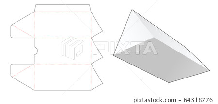 Triangle shaped box die cut template-插圖素材 [64318776] - PIXTA圖庫