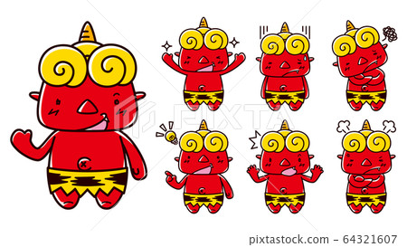 Akaoni illustration / expression set - Stock Illustration [64321607 ...