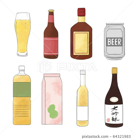 Various sake (color) - Stock Illustration [64321983] - PIXTA