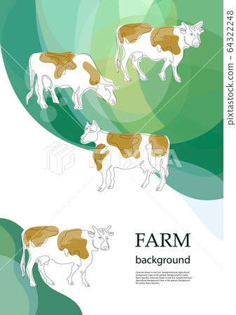 Cows are drawn in one line. Sample brochure.... - Stock Illustration ...