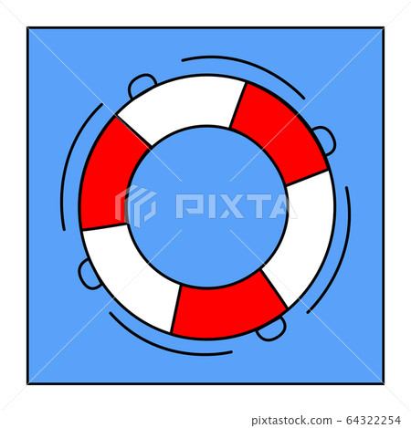 Vector lifebuoy icon red and white stripes. - Stock Illustration ...